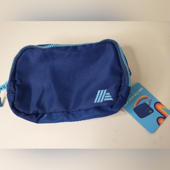 Aldi | Bags | Aldi Gear Belt Bag Navy Blue Striped Zipper Fanny Pack ...